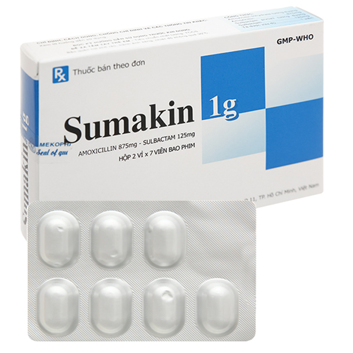 Sumakin 1g, điều trị nhiễm khuẩn do vi khuẩn nhạy cảm